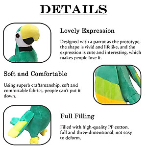zhidiloveyou Parrot Stuffed Animal Plush Bird Stuffed Toy for Girls Boys (10.6 inch, Green)