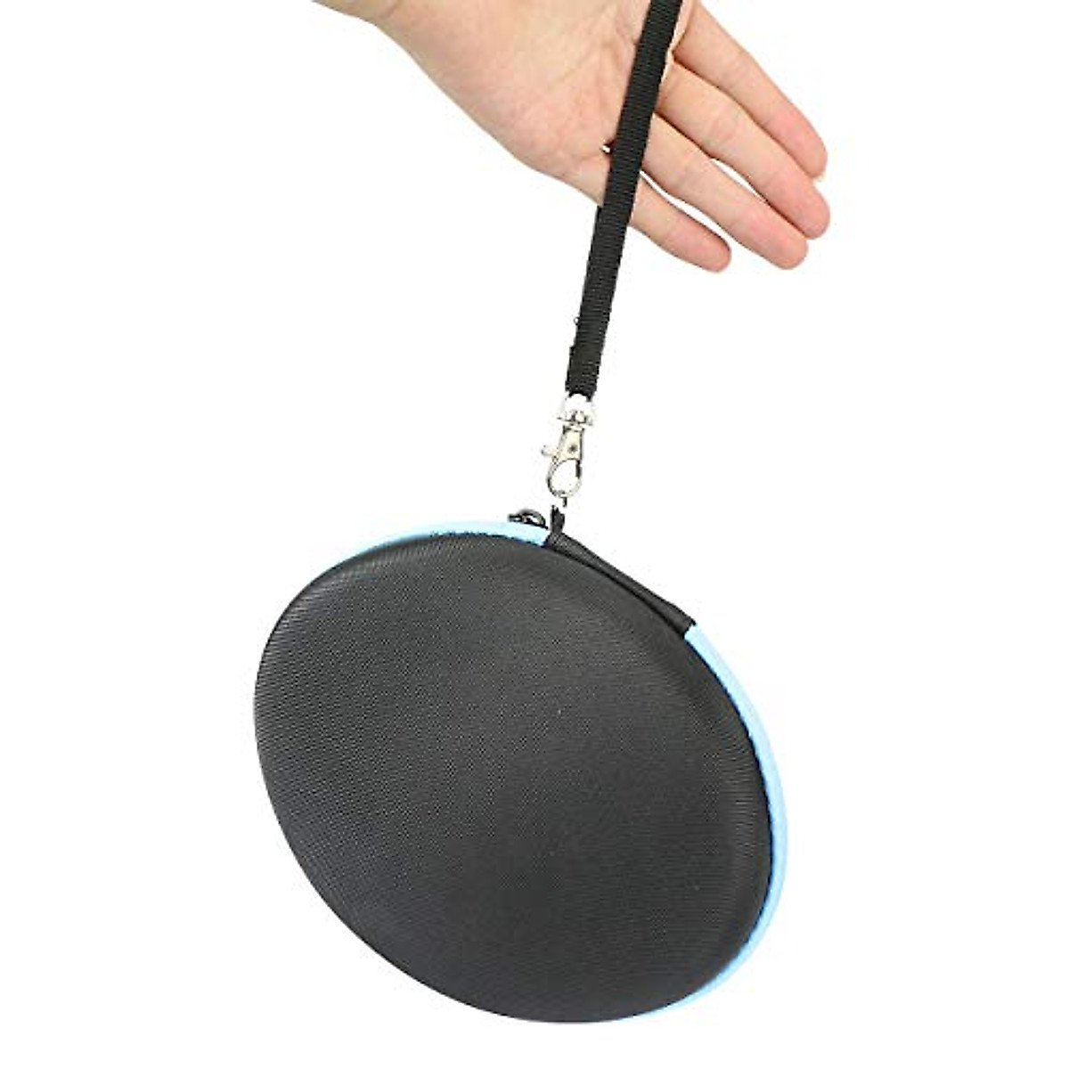 co2CREA Hard Travel Case Replacement for Matte Finish Premium Rechargeable Wireless Bluetooth Over Ear Headphones Foldable Headset (Black Case + Blue Zipper)