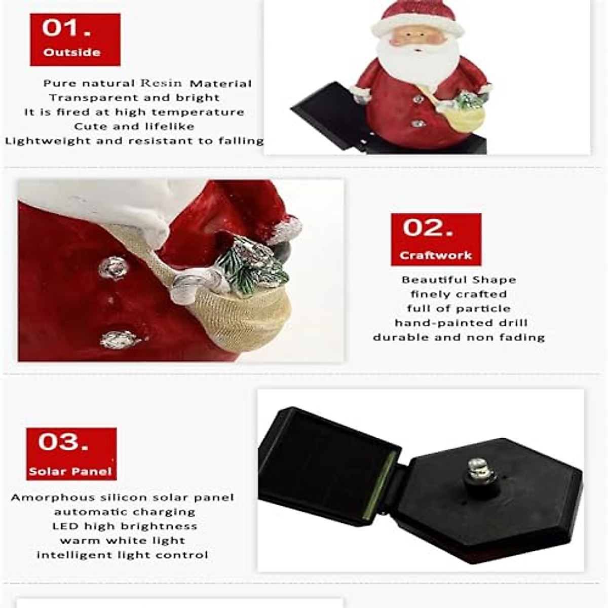 LIZHOUMIL Christmas Santa LED Solar Lights IP65 Waterproof Garden Landscape Lawn Lamp for Yard Patio Garden Pathway Porch Decor Santa