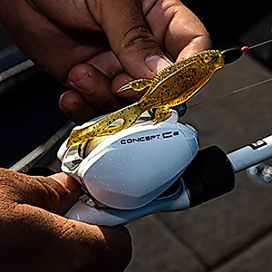 13 FISHING - Concept C2 - Low-Profile Baitcast Fishing Reel - 7.5:1 - Left Hand Retrieve (Fresh+Salt) - C2-7.5-LH, White