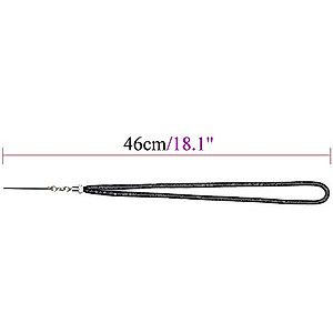Lanyard with Fishnet Tube Filled with Sparkly Rhinestones(Pack of 4),Bling Strap for Phone,Camera,ID Badge and USB Key,Long,Black-Champagne-Pink-Purple