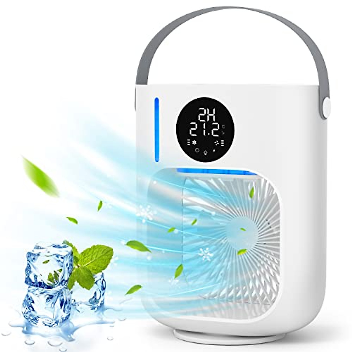 Air Cooler Fan Portable Air Conditioners Fan 2022 LCD Touch Screen Evaporative Air Cooler Portable Air Cooler for Bedroom, Office, Living Room,Classroom & More, for Summer Days & Nights