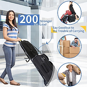 Folding Hand Truck-200 Lbs Trolley Utility Cart, Portable 4-Wheels Lightweight Utility Cart,90KG Heavy Duty Luggage Cart for Moving Airport Travel Shopping and Office Use