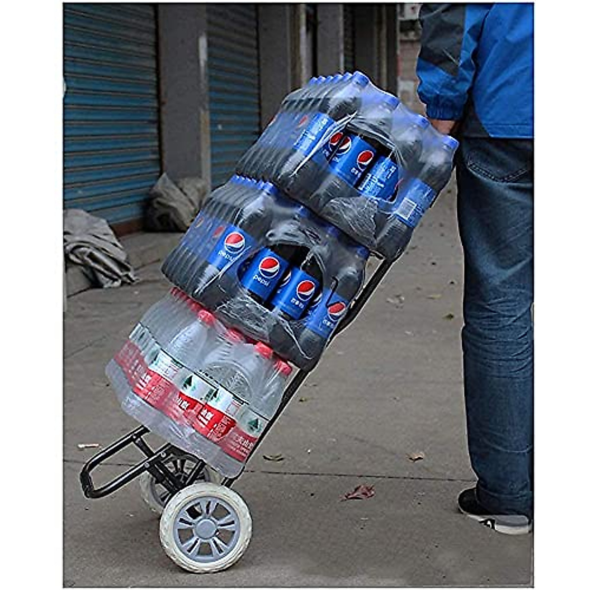 Shopping Trolley on Wheels Multi Function Shopping Cart High Capacity Steel Pipe Trolley/Pull Rod Car Luggage Cart/Collapsible Bag Cart Storage Hand Trucks,#2 ,