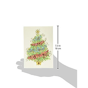 Papyrus Christmas Cards Boxed with Envelopes, May Peace and Happiness Be Yours, Christmas Tree (12-Count)