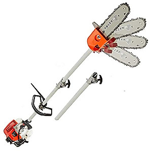 MAXTRA Gas Powered Pole Saw, 90-180 Rotatable Cordless Extension Chainsaw for Tree Trimming with 3.6ft Extension Pole Reach to 16 feet for Tree Limb Branches Pruning, Adjustable Saw Head