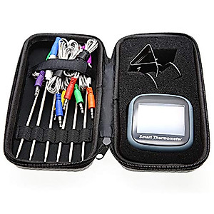 AMTAST Smart Wireless BBQ Thermometer 164ft Bluetooth Meat Thermometer for Barbecue Grilling Cooking Kitchen Food Meat with 6 Stainless Probes, Timer, Alarm