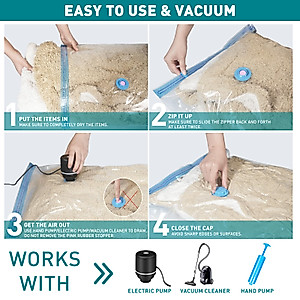 CasaCulina 12 Jumbo Space Saver Vacuum Storage Bags with Electric Pump, Vacuum Packing Seal Bags for Clothing, Clothes, Comforters, Blankets, Travel Vacuum Compression Sealer Bags for Luggage