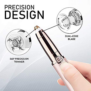 REAZEAL Rechargeable Eyebrow Hair Remover Painless-Precision Eyebrow Trimmer Eyebrow Razor Tool for Face Lips Nose Facial Hair Removal for Men Women