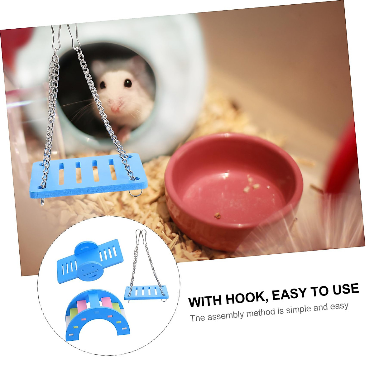 6 Pcs Hamster Seesaw Small Pets Seesaw Small Pets Rainbow Bridge Small Pets Play Toy Hamster Rainbow Bridge Pet Rainbow Bridge Hamster Swing Climb Toy Hamster Wood Toy