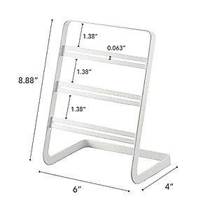 YAMAZAKI Home Earring Display Stand-Holder Steel | Jewelry Organizer, One Size, White