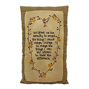 CVHOMEDECO. Rustic Rectangular Inspirational Embroidered Throw Pillow with Star Berry Vine Decorative Accent. 20 x 11 Inch