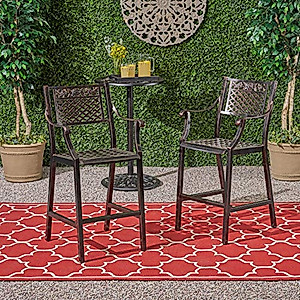 Christopher Knight Home Athena Outdoor 29" Aluminum Barstool (Set of 2), Copper Finish
