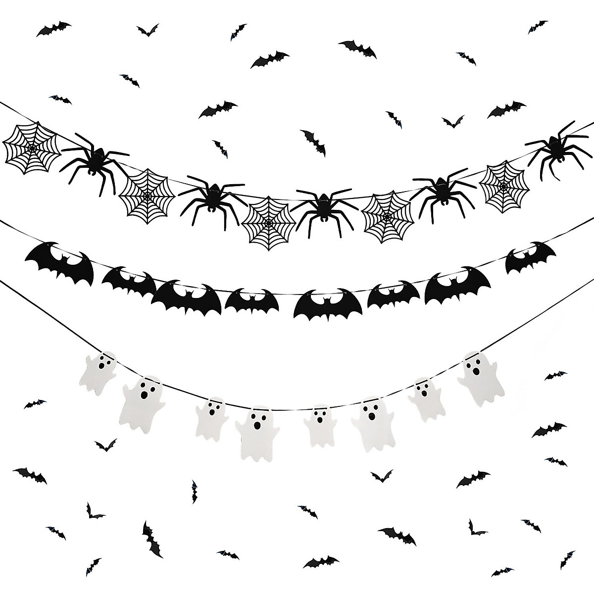 ZESION Bat Halloween Banner, Scary Party Decorations for Halloween, Thriller Party Banner, Role Playing Party Decorations