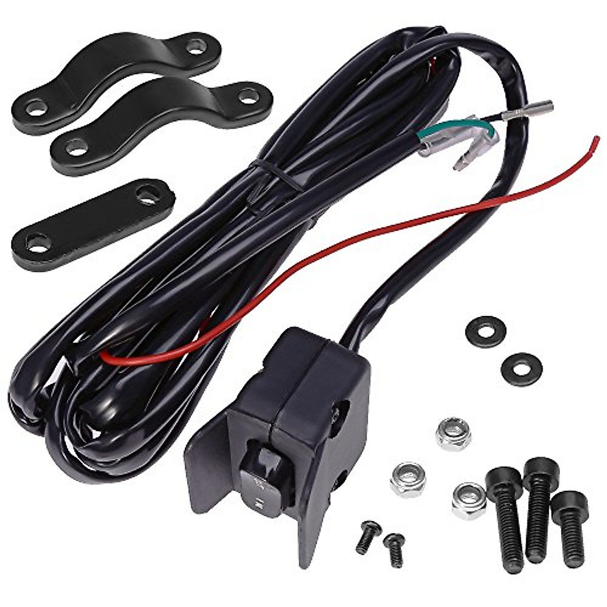 12V Winch Rocker Thumb Switch with Mounting Bracket Handle Bar Control Switch for KFI, WARN, Ramsey, SUPERWINCH, Champion, Venom, Badland etc.