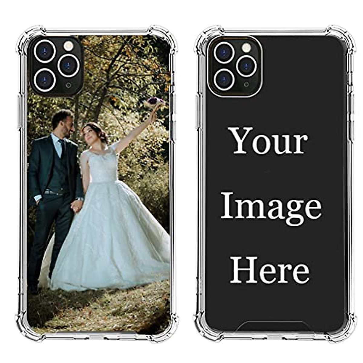LYLBFOF Custom Personalized Picture Phone Case for iPhone 13 11 12 14 Pro Max X XR Xs Max 6 6s 7 8 Plus SE 2020 Anti-Scratch Shock-Resistant Soft Protective TPU Design Your Own Transparent