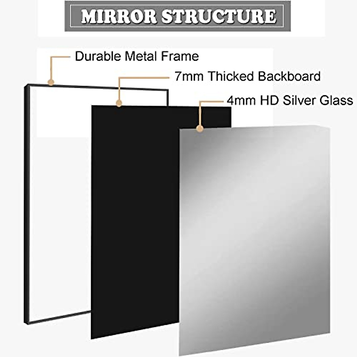 KIMREAL Bathroom Mirror 30x40 Inch, Black Frame Mirror 30"x40", Rectangle Wall Mounted Mirror, Metal Framed Vanity Mirror for Wall 30 by 40, Modern Mirror Hangs Horizontal Or Vertical