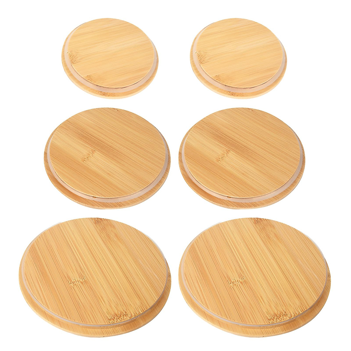 Wooden Replacement Lid Compatible with Pyrex Glass Bowls Round 2Cup，4 Cup，7Cup Round Storage Reusable Covers Compatible with Pyrex Container Durable Food Storage Lids（6 pack）