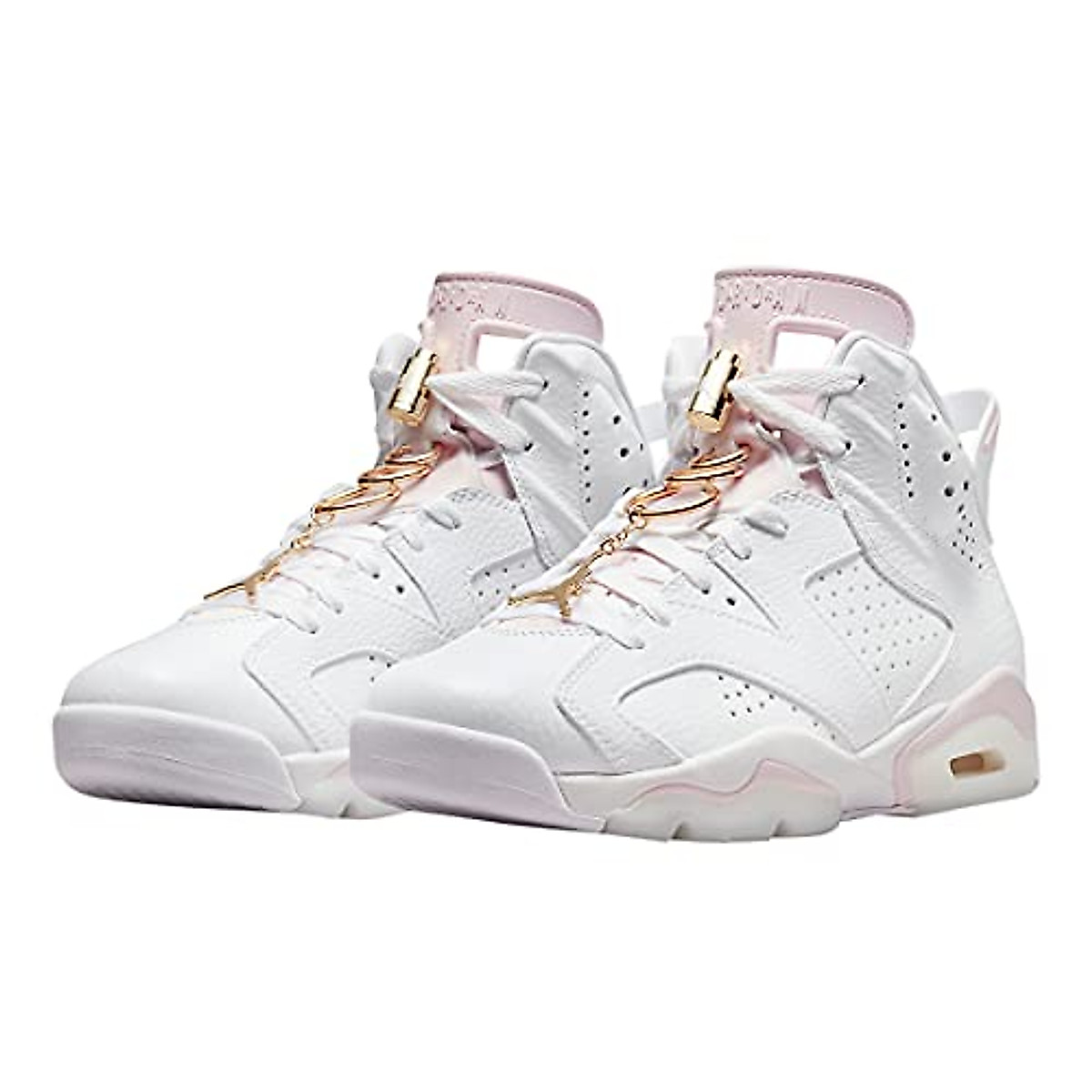 Nike Women's Air Jordan 6 WMNS Gold Hoops, White/Sail/Metallic Gold/Barel, 9W