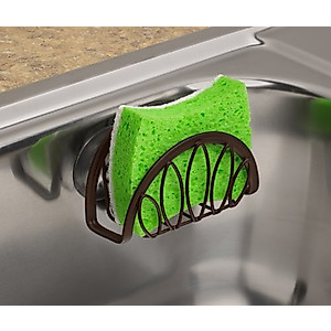 Spectrum Diversified Sink Cradle Sponge Holder Leaf Suction, Bronze
