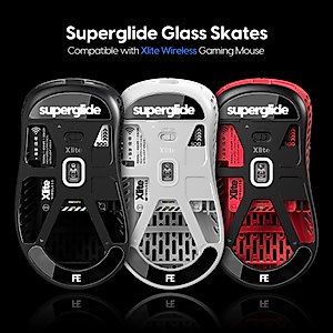 Superglide - Fastest and Smoothest Mouse Feet/Skates Made with Ultra Strong Flawless Glass Super Fast Smooth and Durable Sole for Pulsar Xlite Wireless / V2 & V2 Mini Wireless Gaming Mouse (Red)