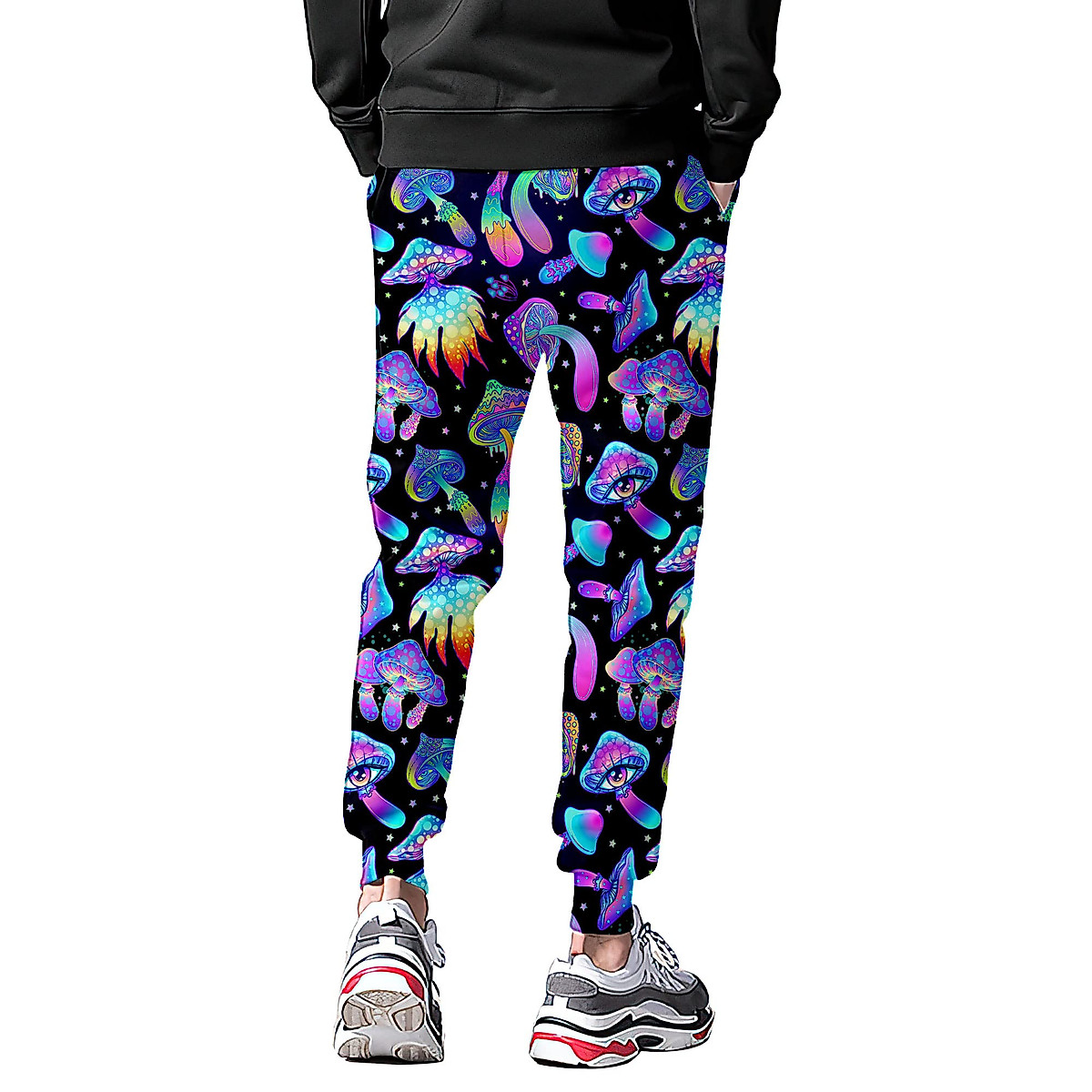 VVGETE Magic Mushrooms Pants 80s Mens Jogger Sweatpants,80s Costumes for Men Track Pants,Mens 90s Outfit