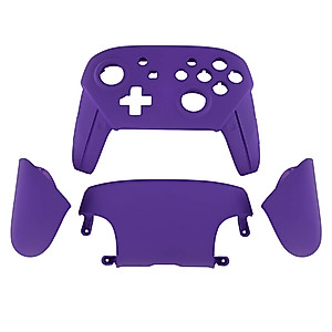 eXtremeRate Purple Faceplate Backplate Handles for Nintendo Switch Pro Controller, Soft Touch DIY Replacement Grip Housing Shell Cover for Nintendo Switch Pro - Controller NOT Included