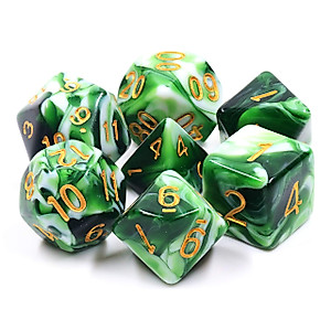 New HD Polyhedral Dice Sets D&D Dice for Dungeon and Dragons RPG Role Playing Games MTG Pathfinder Table Top Games 7 Dice Set Jadeite Cabbage