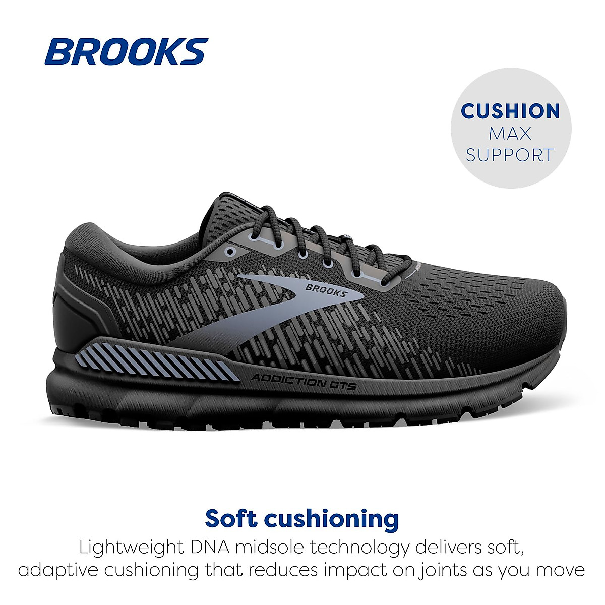 Brooks Men's Addiction GTS 15 Supportive Running Shoe - Black/Black/Ebony - 12 Medium