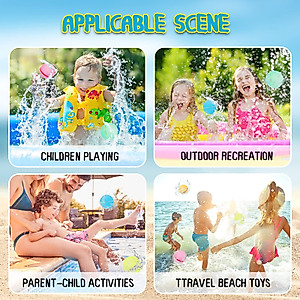Reusable Water Balloons 12 Pcs, Silicone Water Ball Magnetic Self-Sealing Easy Quick Fill, Outdoor Water Toys for Kids Adults, Pool Beach Bath Water Balls Toys, Summer Fun Party Supplies