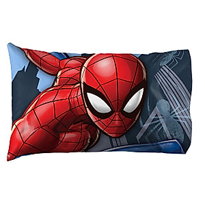 Jay Franco Marvel Spiderman Crawl Queen Sheet Set - 4 Piece Set Super Soft and Cozy Kid’s Bedding - Fade Resistant Microfiber Sheets (Official Marvel Product)