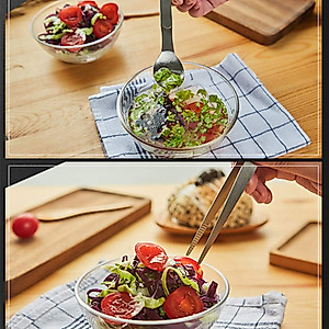 Cabilock Stainless Steel Tasting Spoon Tongs Chef Taste Spoon Espresso Spoons for Dessert Tea Appetizer 17.5x2cm