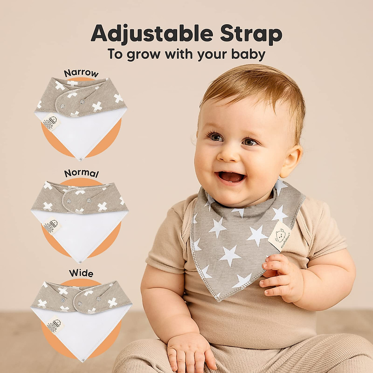 KeaBabies 8-Pack Baby Bandana Drool Bibs and 5-Pack Burp Cloths for Baby Boys and Girls - Stylish Unisex Bandana Bibs - Ultra Absorbent Burping Cloth - Super Absorbent Bandana Bibs