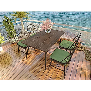 COZPLEN Indoor Outdoor Non Slip Chair Pad, U-Shaped Seat Cushions with Ties for Home Patio Dining Chairs, 14x14 inch, Set of 2,(Deep Green)