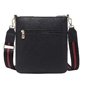 Montana West Crossbody Bag with Wide Guitar Strap Small Cross Body Bag Purses Shoulder Handbag for Women MWC-042ABK
