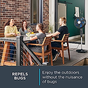 Rowenta Extreme Outdoor Fan with Remote 65 Inches Ultra Quiet Fan Oscillating, Portable, 3 Speeds, Digital Control VU4510, Black