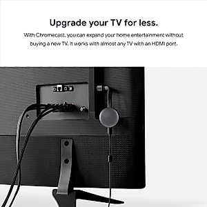 Google Chromecast - Streaming Device with HDMI Cable - Stream Shows, Music, Photos, and Sports from Your Phone to Your TV