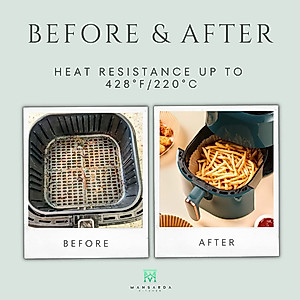 Mansarda Kitchen Air Fryer Liners Disposable - Parchment Paper With Silicone Sheets, For Baking in Airfryer, 100pcs Round Inserts 8-inch, Water-Proof, Oil-Proof, Non-Stick Airfryer Liner Sheet