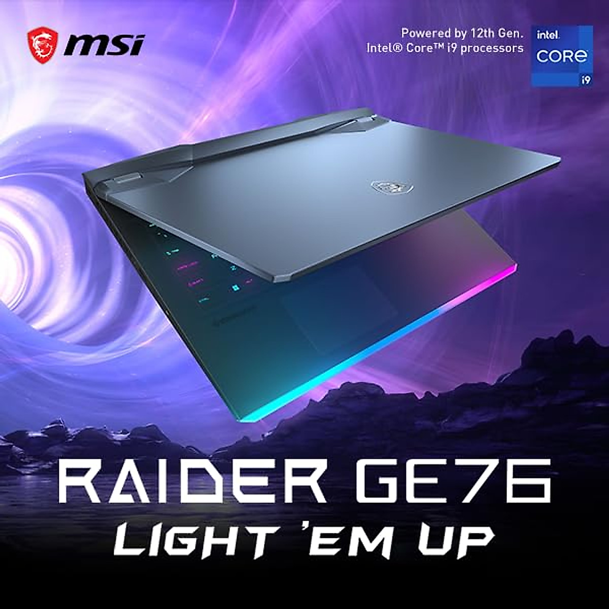 MSI Raider GE76 Gaming Laptop: Intel Core i9-12900H, GeForce RTX 3060, 17.3" 144Hz FHD Display,16GB DDR5, 1TB NVMe SSD, Thunderbolt 4, Cooler Boost 5, Win 11 Home: Titanium Blue 12UE-871