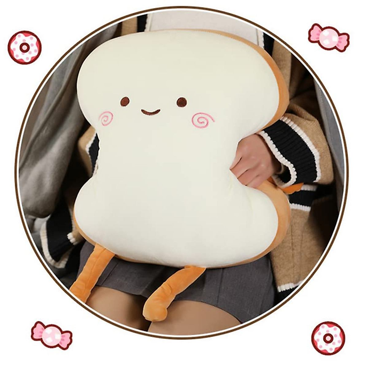 Toast Bread Pillow Dual-use Three-in-one Pillow Blanket Toast Sofa Cushion Home Decoration (Smile)