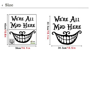 Rotumaty Halloween ‘Smiling Face’ Thriller Wall Decals Cool Wall Sticker for Bedroom Living Room Home Decoration Party Wall Art Decor