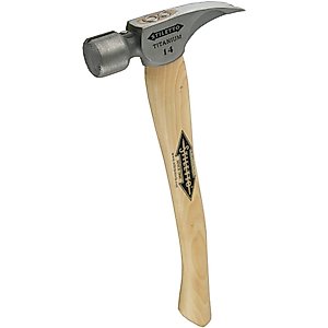 Stiletto Ti14MC-16 Titanium 14-ounce Milled Face Hammer with a Curved 16" Hickory Handle
