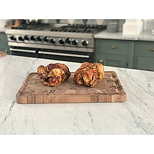 Ironwood Gourmet Charleston End Grain Board with Channel, Acacia Wood Brown 20 x 14 Inches