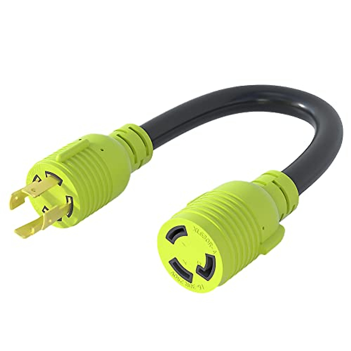 XGGYA NEMA L14-30P Male to L6-30R Female Generator Adapter,4 Prong Male Plug to Twist Lock 3 Prong Female Outlet Receptacle,Heavy Duty STW 10 Gauge 12 Inch