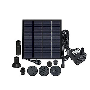 JOVTOP-1.2W 7V 180L/H Solar Fountain Submersible Solar Water Pump Garden Fountain Submersible Pump with Suckers(Black)