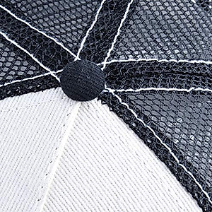 Unisex Animal Mesh Trucker Hat Strapback Square Patch Baseball Caps (One Size, Black White Crocodile)