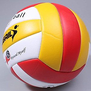 BESPORTBLE Standard Volleyball PU Volleyball Soft Sport Ball for Training Games Outdoor Red