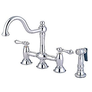 KINGSTON BRASS KS3791ALBS Restoration Kitchen Faucet, Polished Chrome