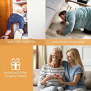 Lost Remote Finder, Remote Control Finder Locator with LED Light | 131ft RC Range Key Finder Locator Making Noise, Find My Keys Device with 4 Remote Retriever Tags | Key Tracker, Keychain Key Finder