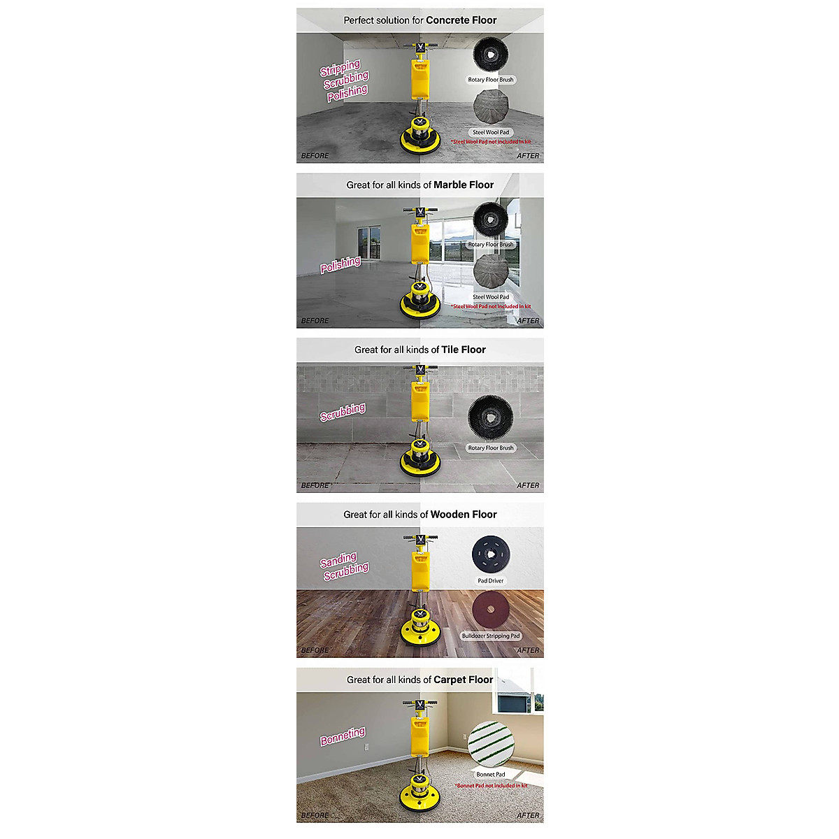 Janilink Multi-Function Pro Floor Buffer Kit 17"